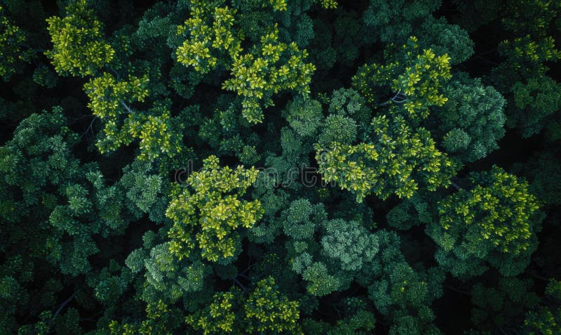 Top View of Green Trees in the Forest. View from Above Stock Photo ...