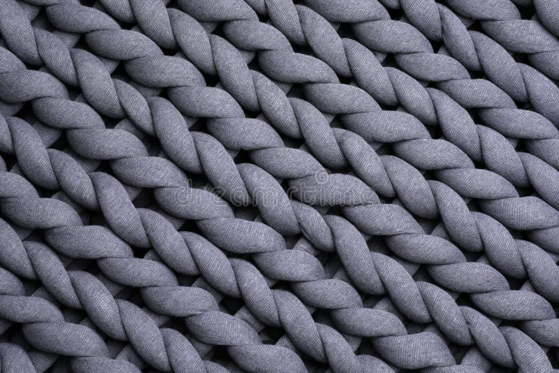 Top View of Grey Chunky Knit Blanket As Background Stock Photo - Image ...