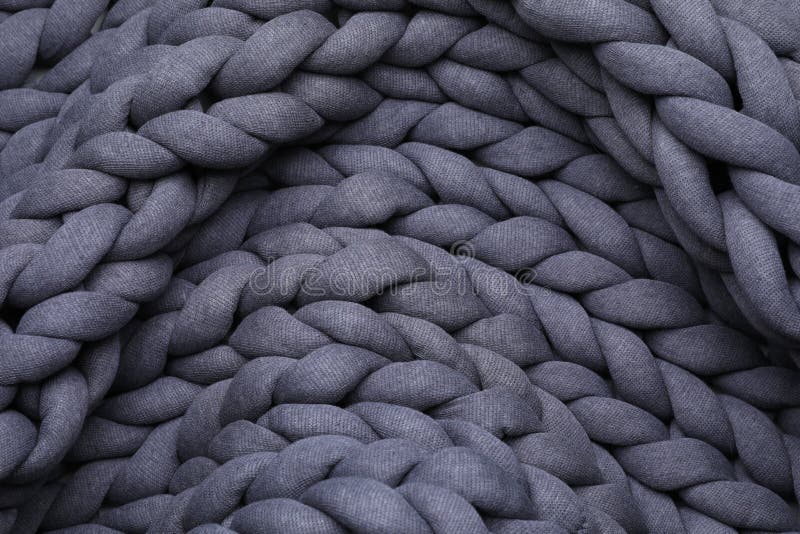 Top View of Grey Chunky Knit Blanket As Background Stock Photo - Image ...
