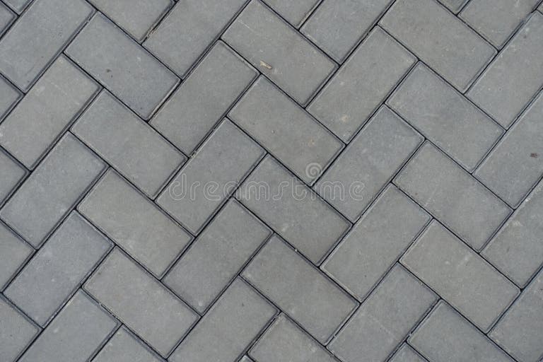 Top View of Grey Concrete Pavement with Herringbone Layout Stock Image ...