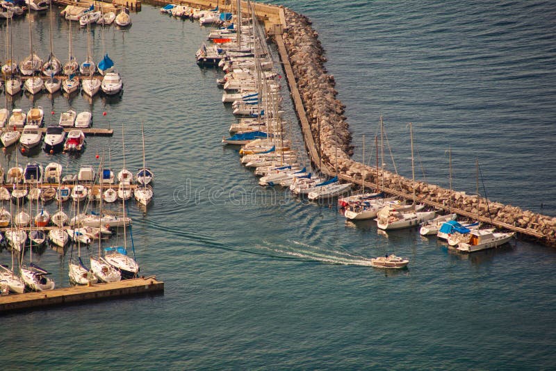 Top view of Grignano dock stock image. Image of dock - 173929055
