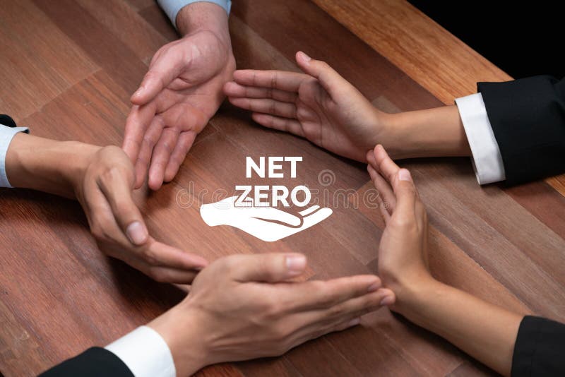 Top View Group of Business People Forming Circle Hand on Net Zero Icon ... Top View Group of Business People Forming Circle Hand on Net Zero Icon ...