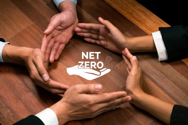 Top View Group of Business People Forming Circle Hand on Net Zero Icon ... Top View Group of Business People Forming Circle Hand on Net Zero Icon ...