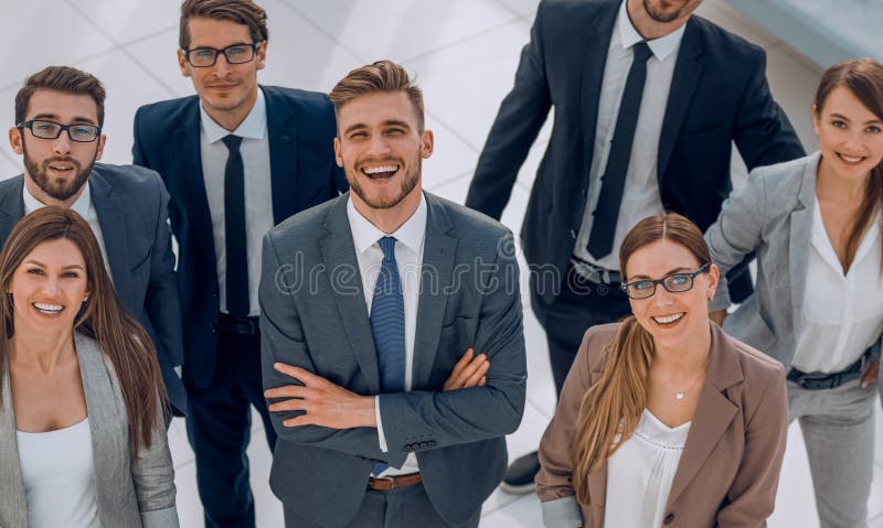 Top View.a Group of Business People Looking at the Camera Stock Image ...