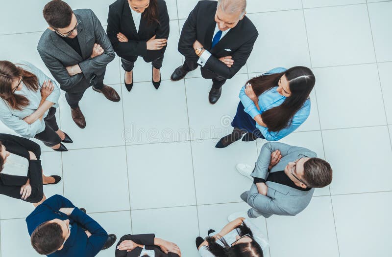 Top View. Group of Business People Standing in a Circle Stock Image ...