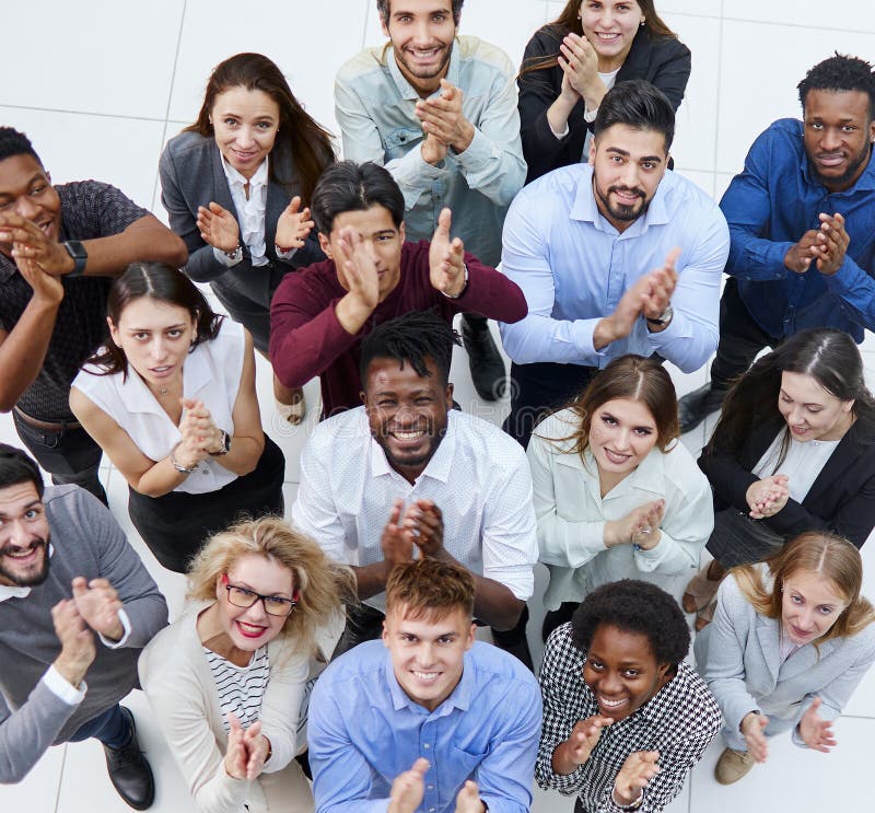 A Group of Casual Young People Applauding Together Stock Photo - Image ...