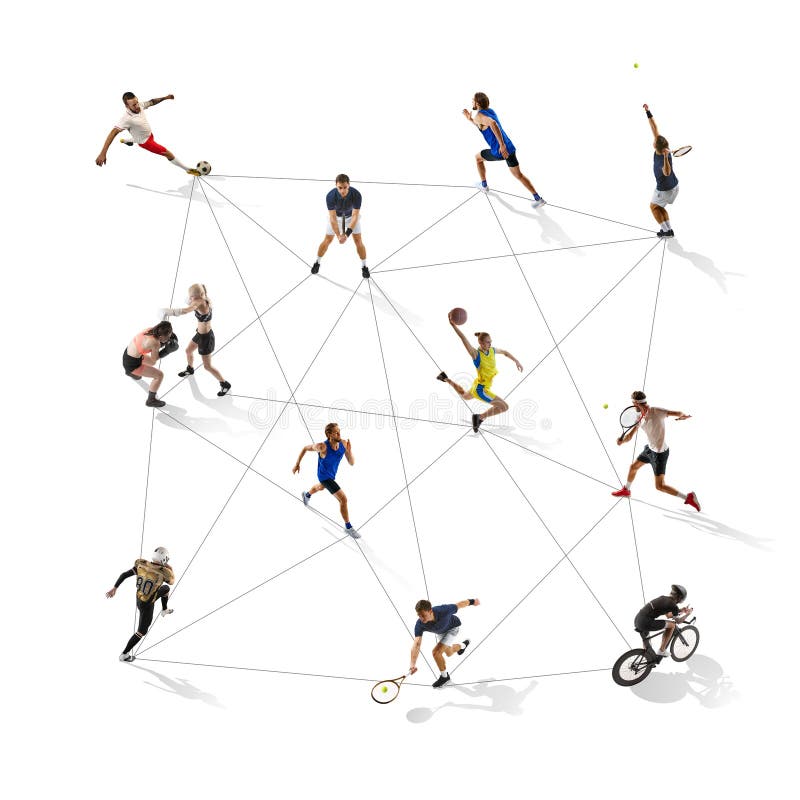 Top View. Group of Different Athletes Performing Various Sports ...