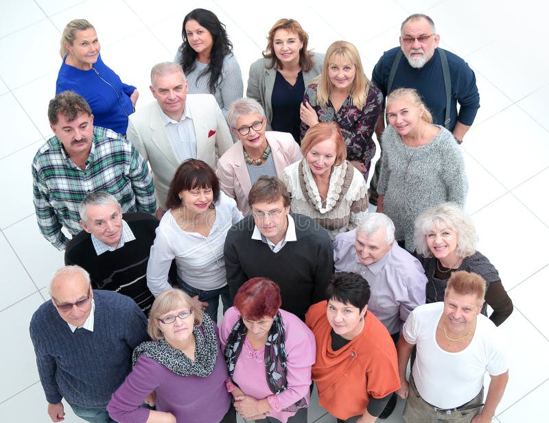 Diverse Mature People Sitting in a Circle and Showing Their Unity Stock ...