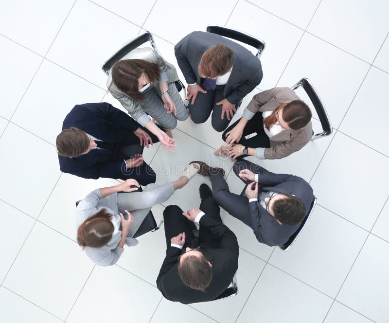 Top View.a Group of Employees Sitting in a Circle Stock Image - Image ...