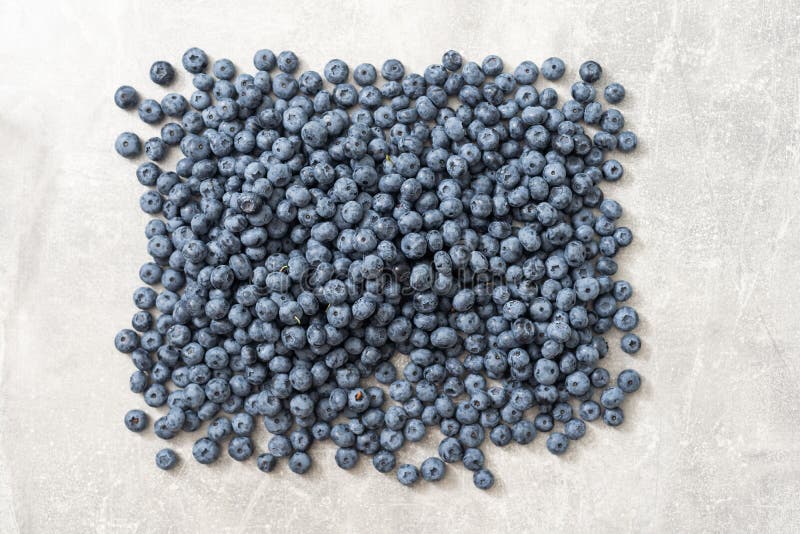 Top View of a Group of Fresh Blueberries on Gray Background. Stock ...