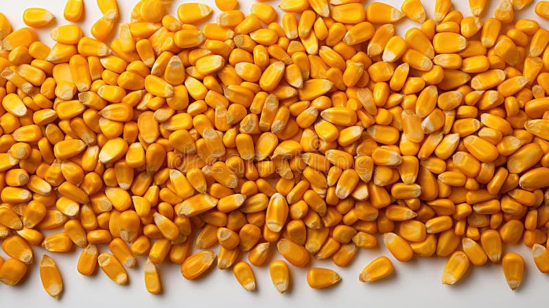 Top View Group of Fresh Organic Yellow Corn Seeds with Copy Space ...