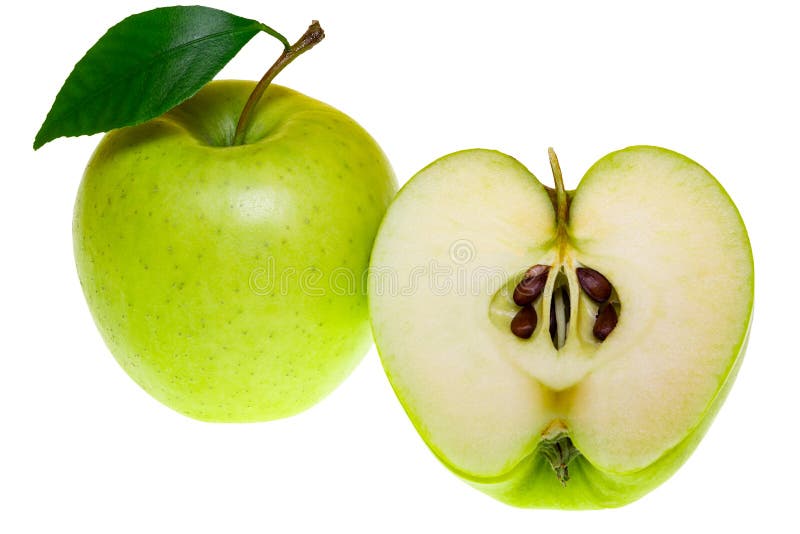 Top View of a Group of Green Apple Slices Isolated on a White ...