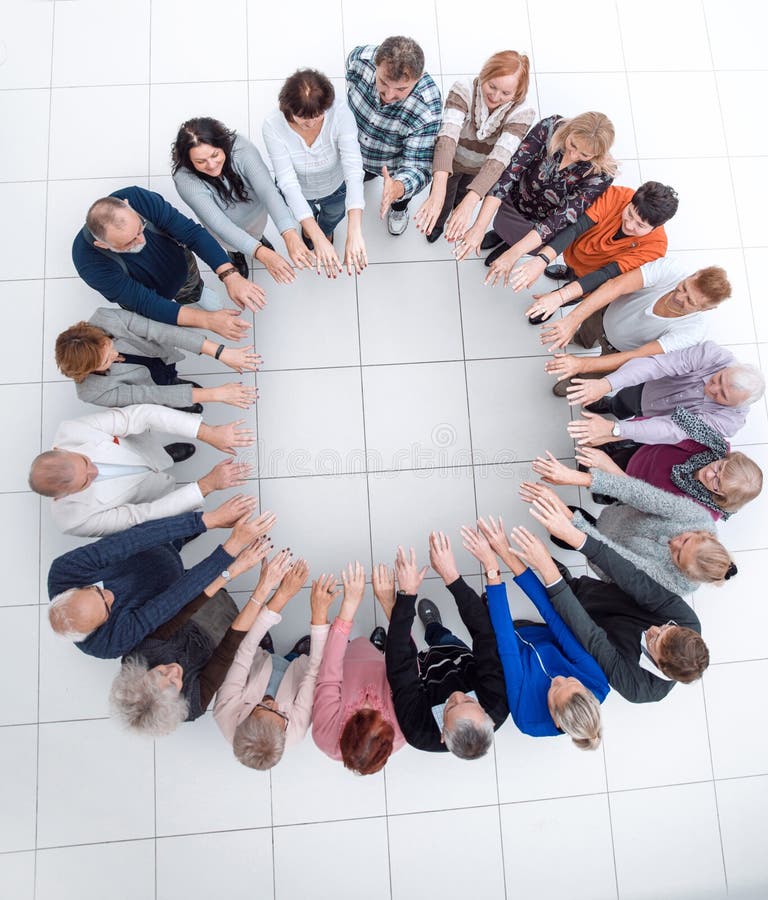 Group of Mature People Showing Their Unity. Stock Image - Image of ...
