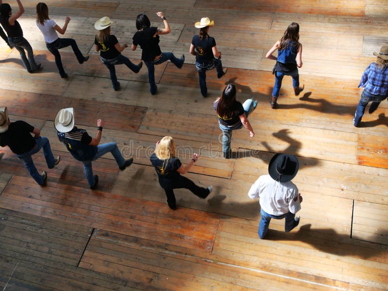 Top View of a Group of Traditional Western Folk Dancing Under the Music ...