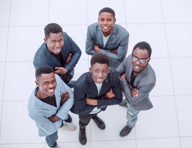 Top View . Group of Young Business People Looking at the Camera Stock ...