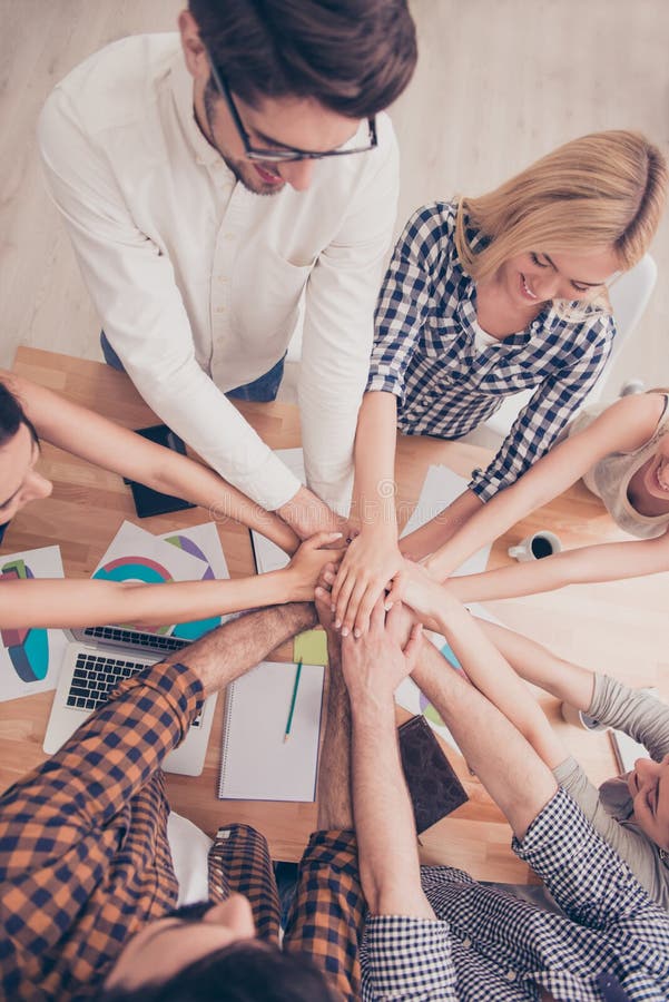 Top View of Group of Young People Holding Hands Together Stock Image ...