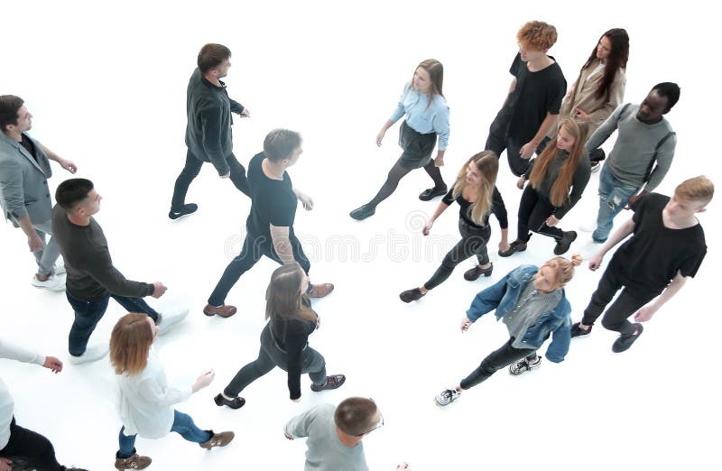 Groups Of Young People Moving In Different Directions Stock Image ...
