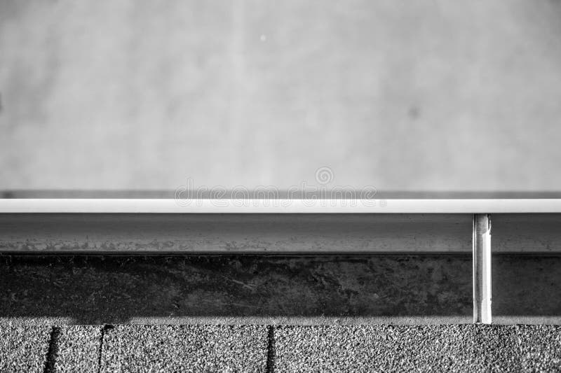 Top View of a Gutter System on a Residential House. Asphalt Shingles ...