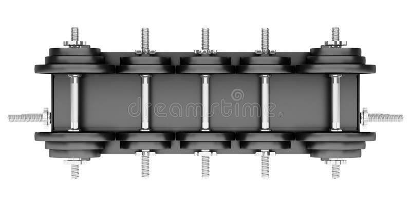 Top View Of Gym Weight Rack On White Stock Illustration - Image: 57534558