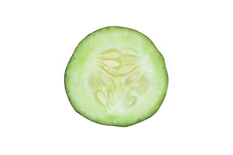 Top View of a Half Cut Fresh Green Cucumber Placed on a White ...