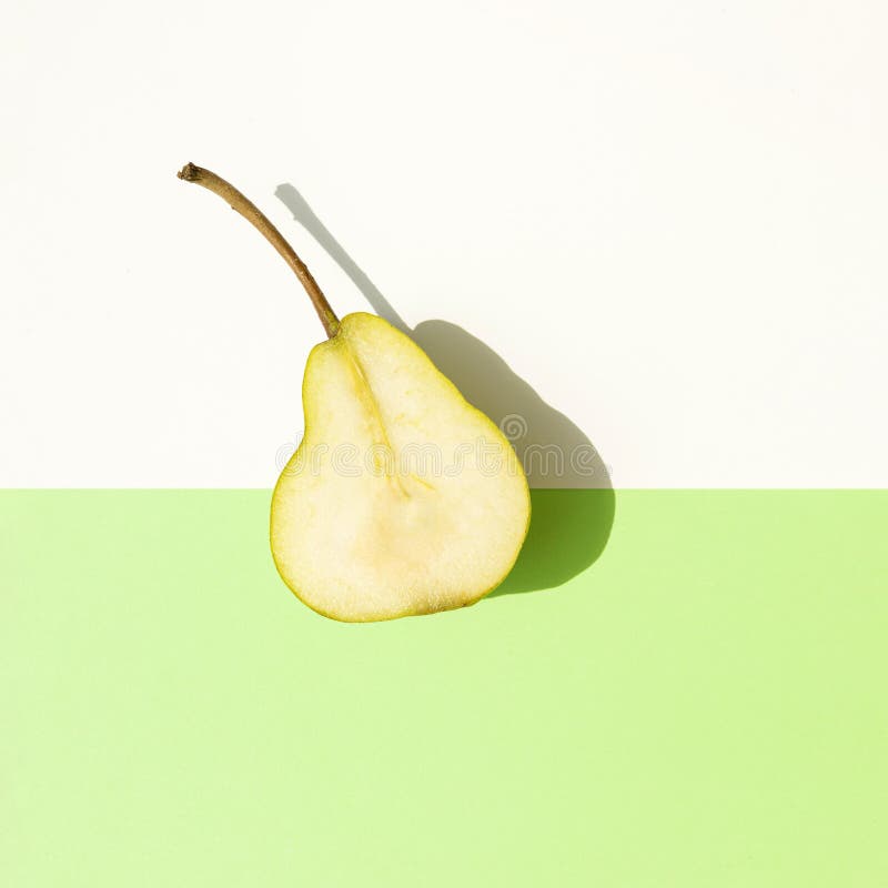 Top View Half of Pear with Shadow Photo Stock Photo - Image of ...