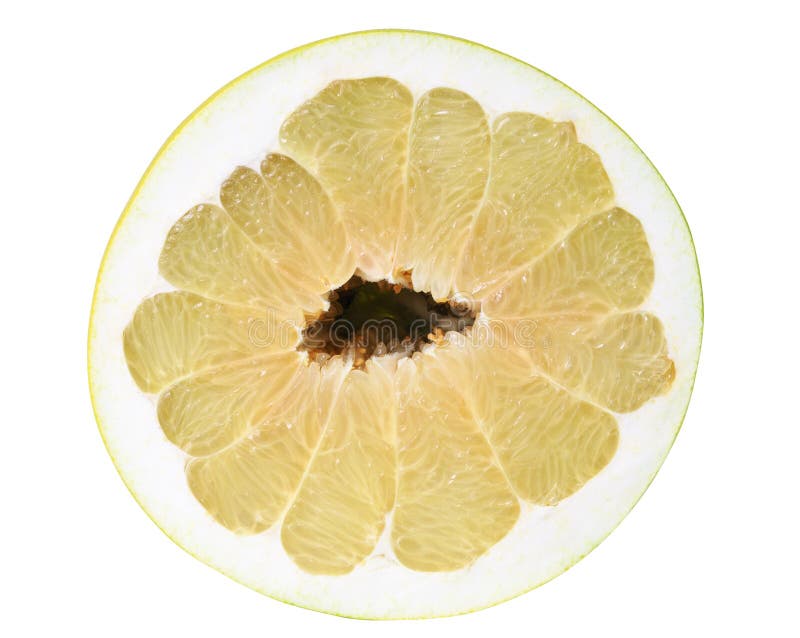 Top View on Half of Pomelo Isolated on White with Stock Photo - Image ...