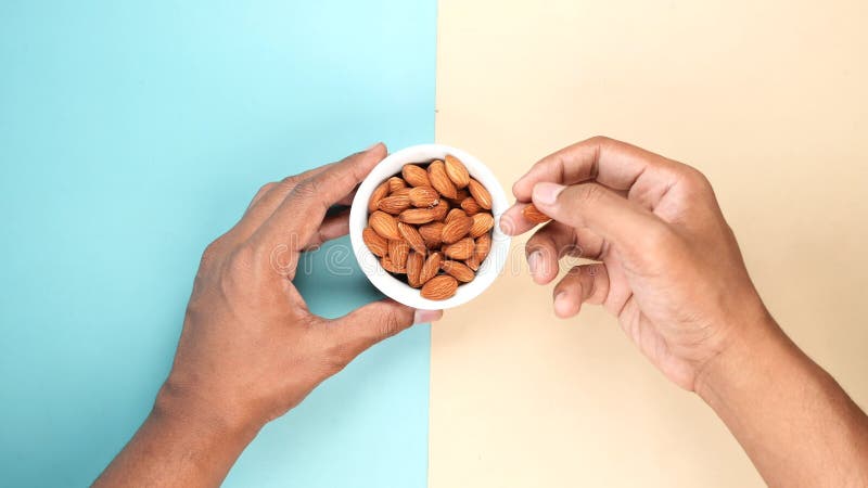 Top View of Hand Pick Almond Nuts Stock Video - Video of isolated ...