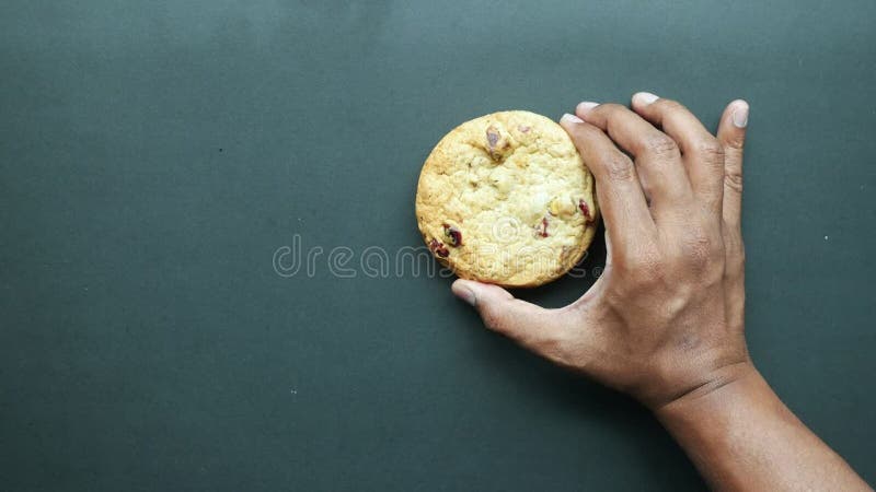 Top View of Hand Pick a Cookies from a Table Stock Video - Video of ...