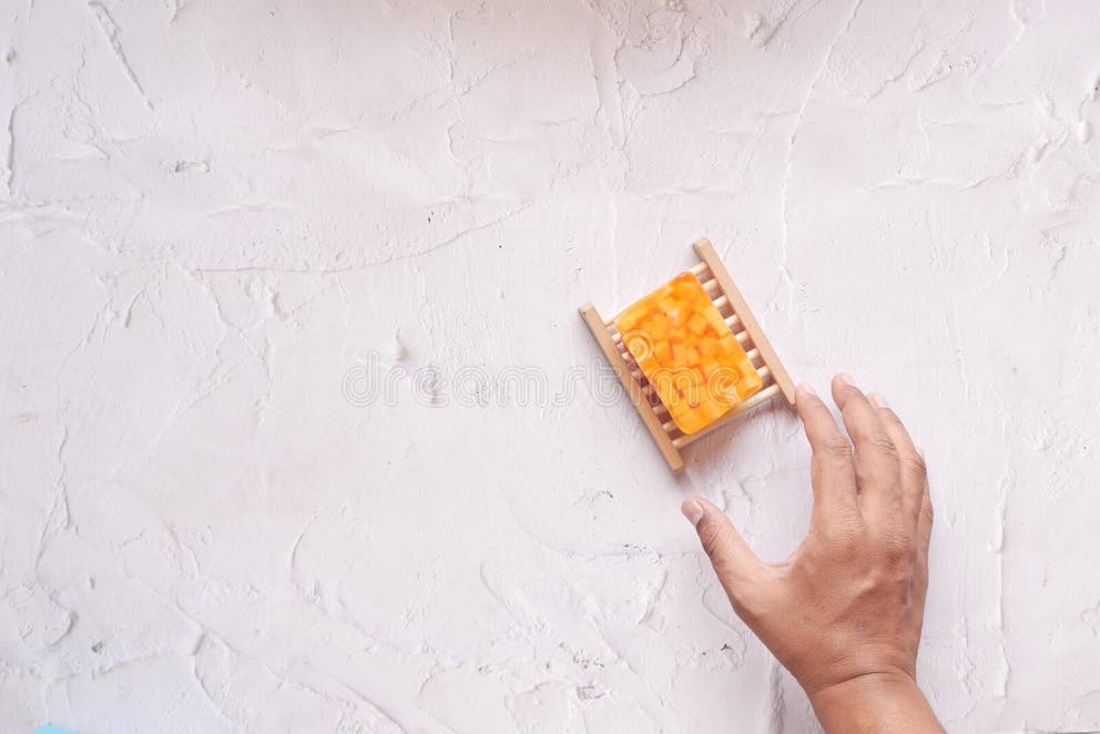 Top View of Hand Pick Natural Soap Bar on Table Stock Image - Image of ...