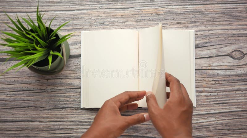 Top View of Hand Turning a Pager of a Diary Stock Video - Video of ...