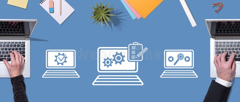 Concept of Software Testing Stock Image - Image of information, laptop ...