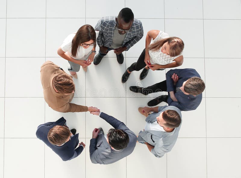 Top View. Handshake Business People Stock Photo - Image of people, deal ...