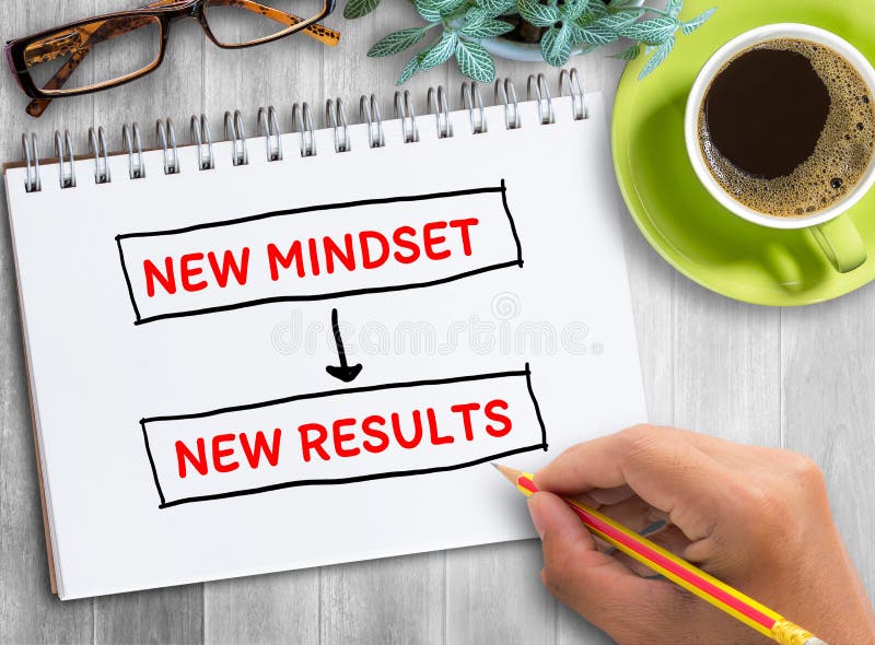 Top View Handwriting Text with New Mindset New Results on Note Pad ... Top View Handwriting Text with New Mindset New Results on Note Pad ...