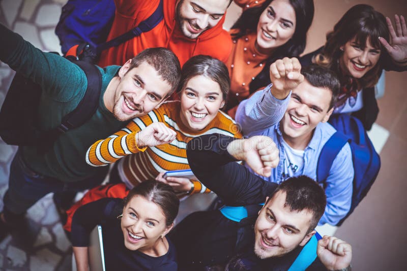 Group of Happy Young People Showing Their Unity. Stock Image - Image of ...