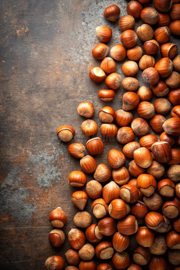 Top View of Hazelnuts on a Plain Backdrop Stock Illustration ...