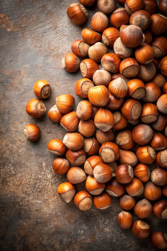 Top View of Hazelnuts on a Plain Backdrop Stock Illustration ...