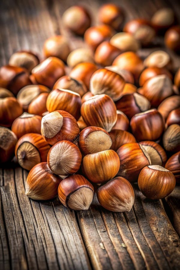 Top View of Hazelnuts on a Plain Backdrop Stock Illustration ...