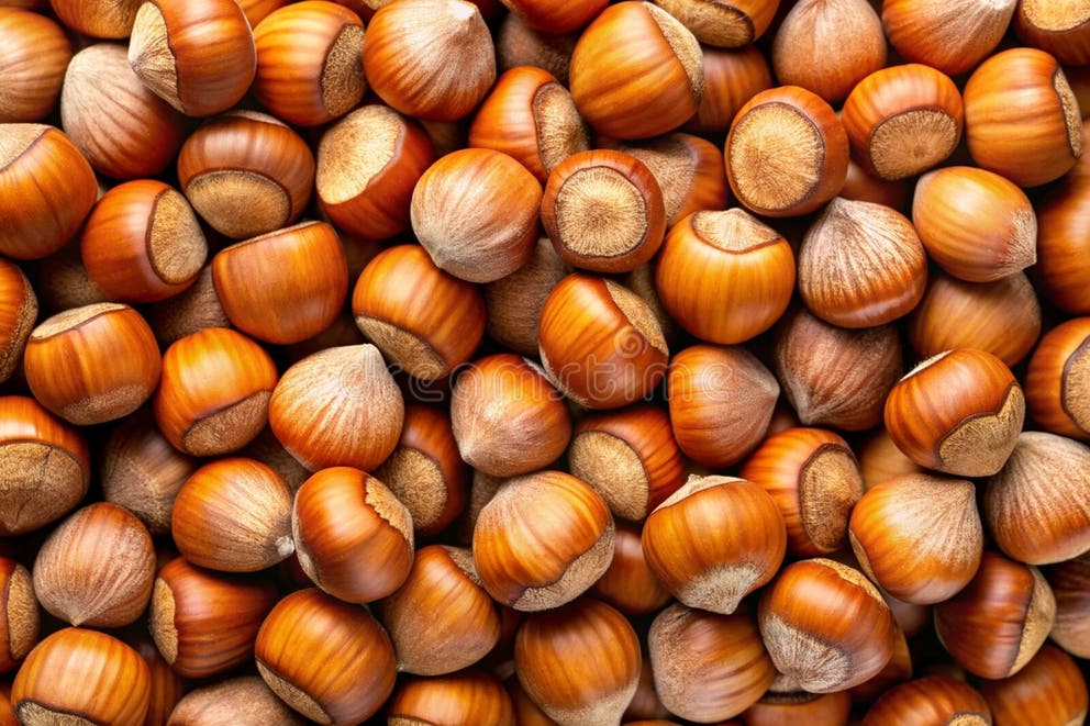 Top View of Hazelnuts on a Plain Backdrop Stock Illustration ...