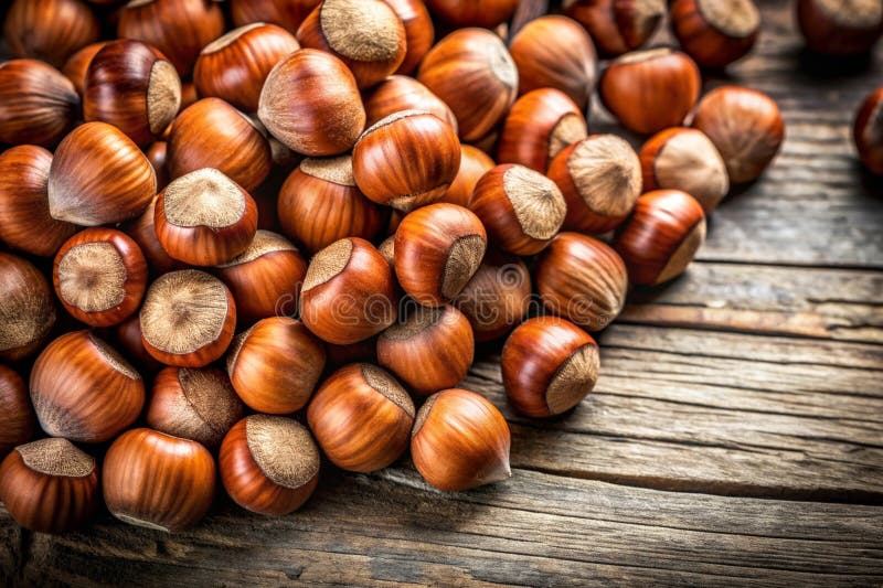 Top View of Hazelnuts on a Plain Backdrop Stock Illustration ...