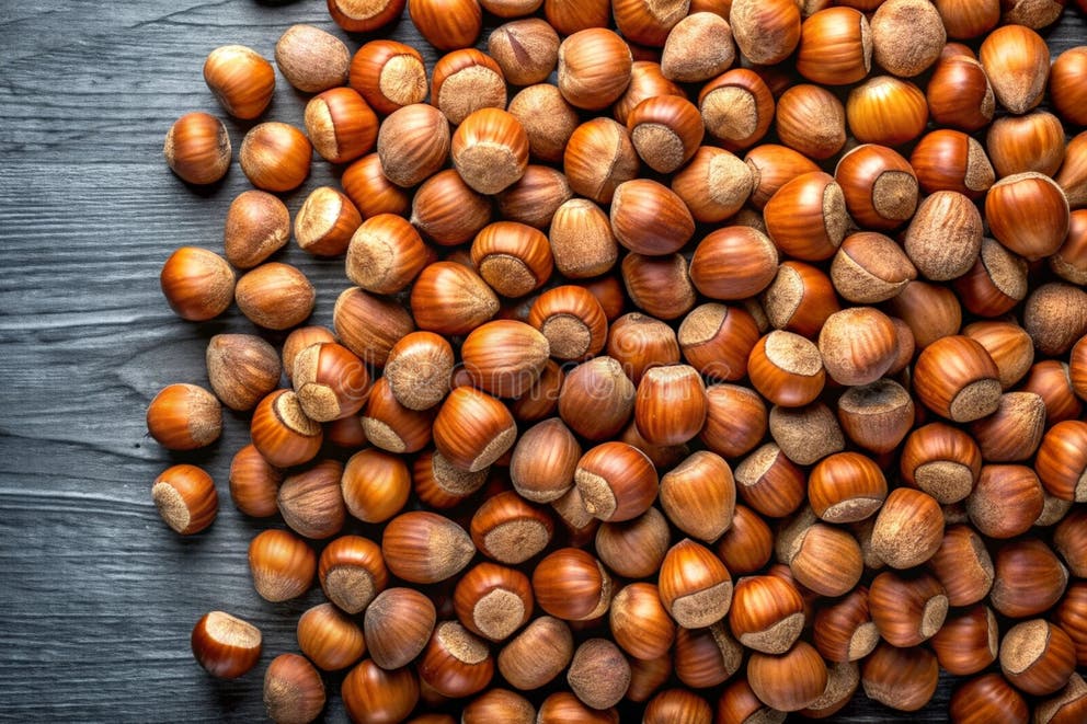 Top View of Hazelnuts on a Plain Backdrop Stock Illustration ...
