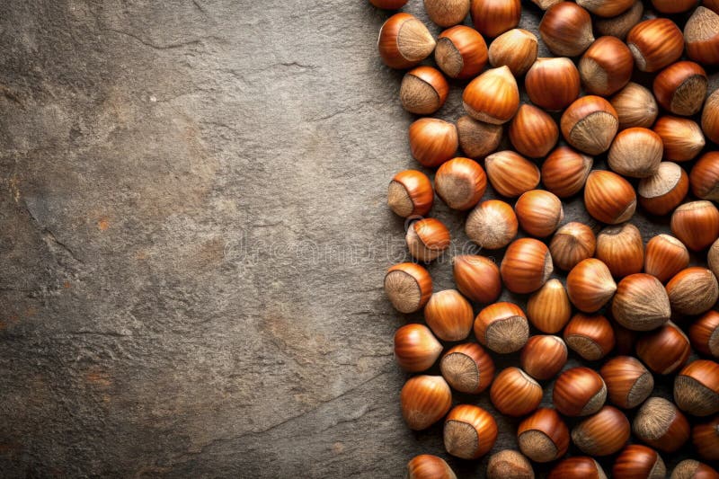 Top View of Hazelnuts on a Plain Backdrop Stock Illustration ...