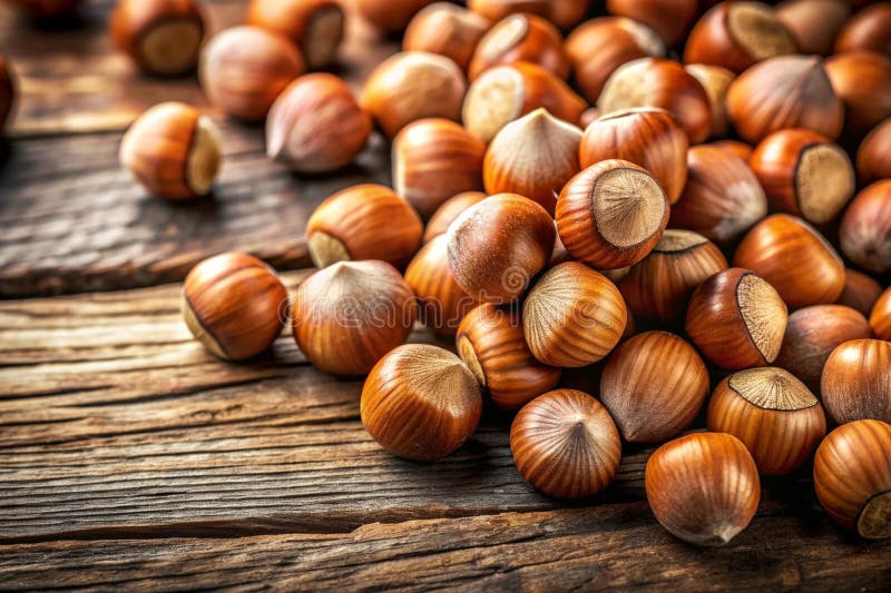 Top View of Hazelnuts on a Plain Backdrop Stock Illustration ...
