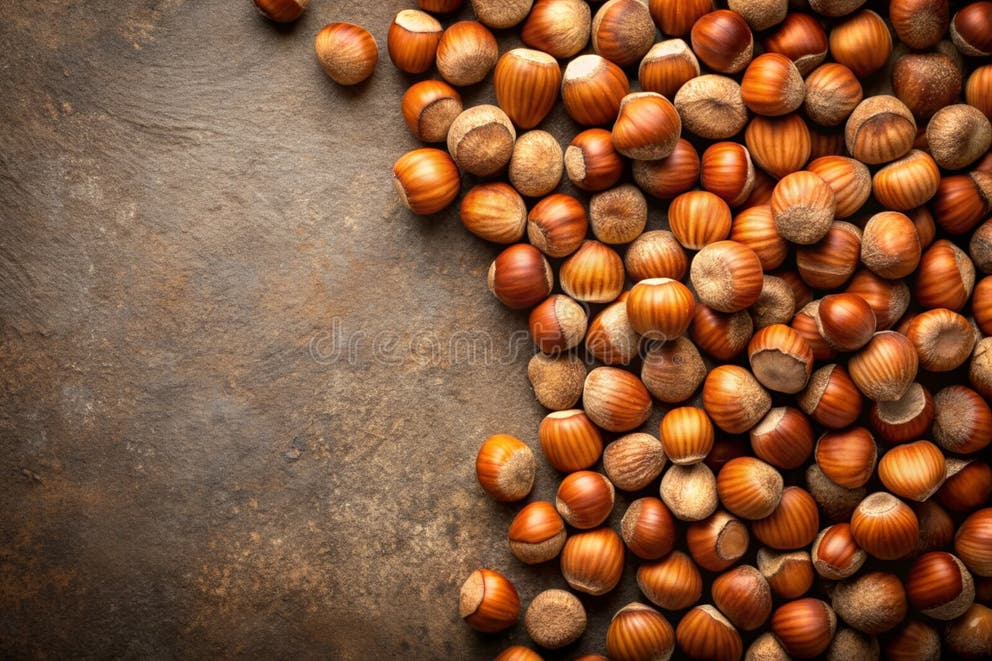 Top View of Hazelnuts on a Plain Backdrop Stock Illustration ...