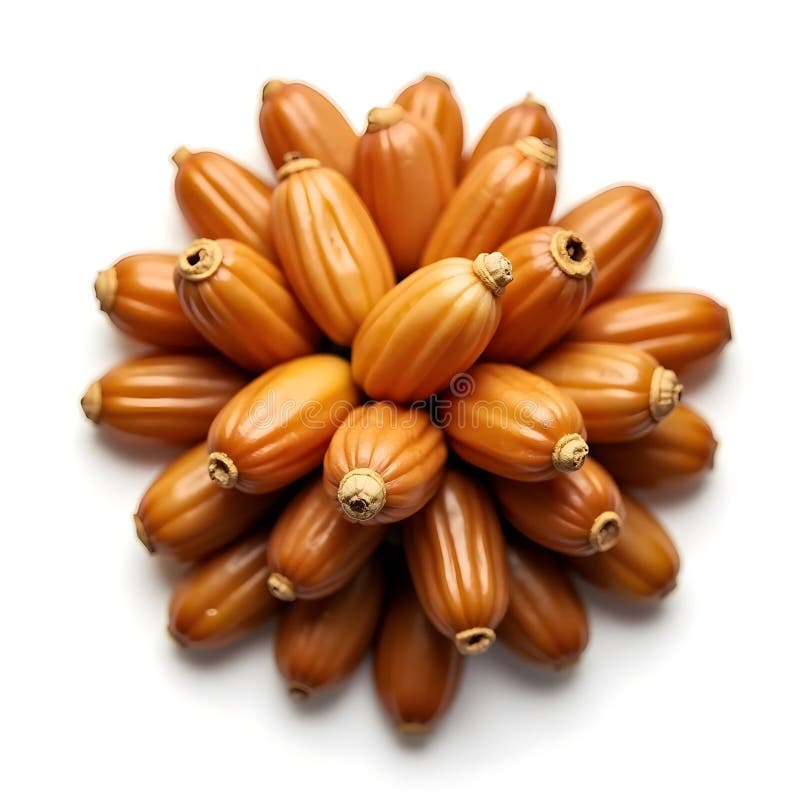 Top View of a Heap of Date Palm Fruit Isolated on a White Background ...