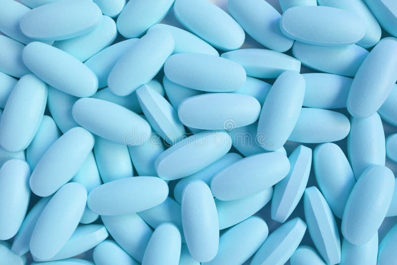 Top View of Heap of Ice Blue Oval Shaped Pills Stock Image - Image of ...