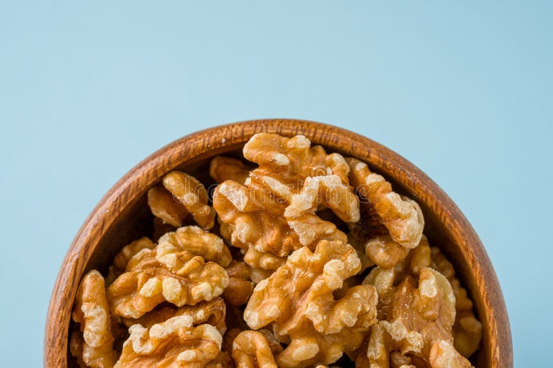 Walnut Kernels in a Bowl on a Rustic Table Stock Image - Image of ...