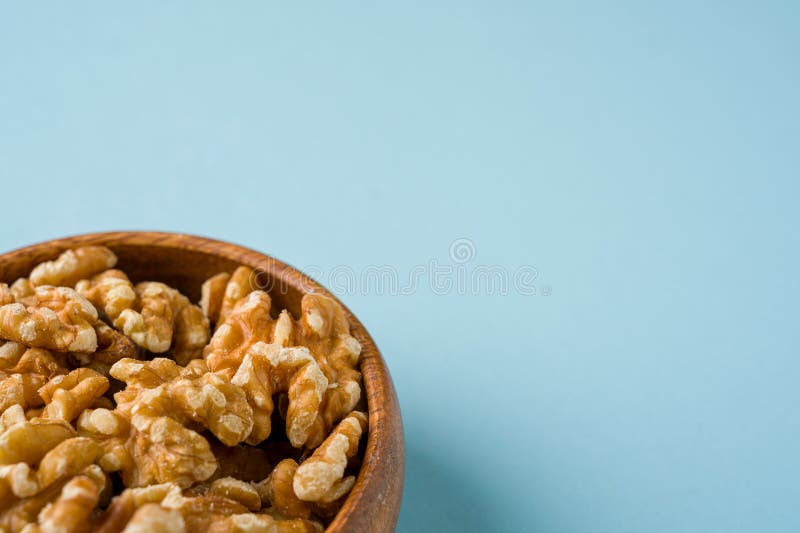 Walnut Kernels in a Bowl on a Rustic Table Stock Image - Image of ...