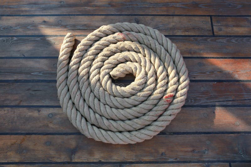 Top View of Hemp Rope on Plywood Surface Stock Image - Image of ...