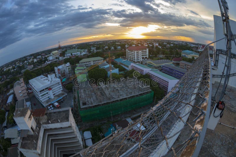 Top View from Hight -rise Building while Sunset Background Editorial ...