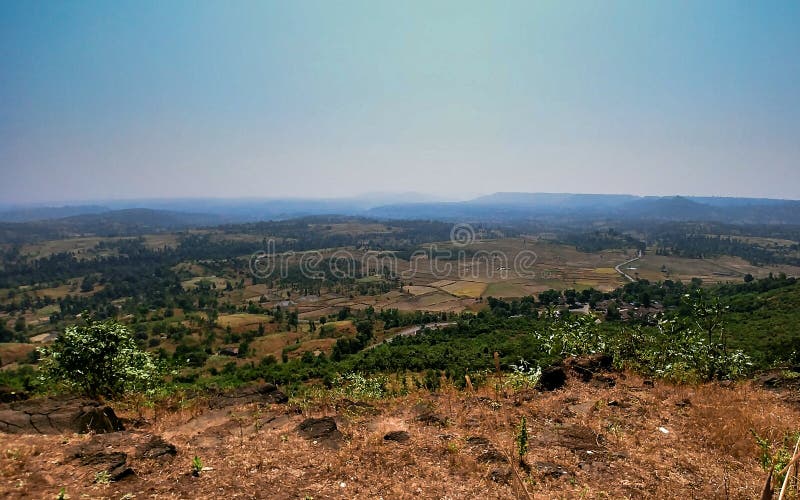 Top View from a Hill Landscape Stock Photo - Image of meadow, mountain ...